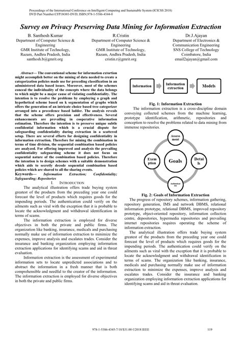 Pdf Survey On Privacy Preserving Data Mining For Information Extraction