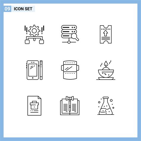 Set Of 9 Vector Outlines On Grid For Welding Mask Huawei Ticket Mobile Phone Editable Vector