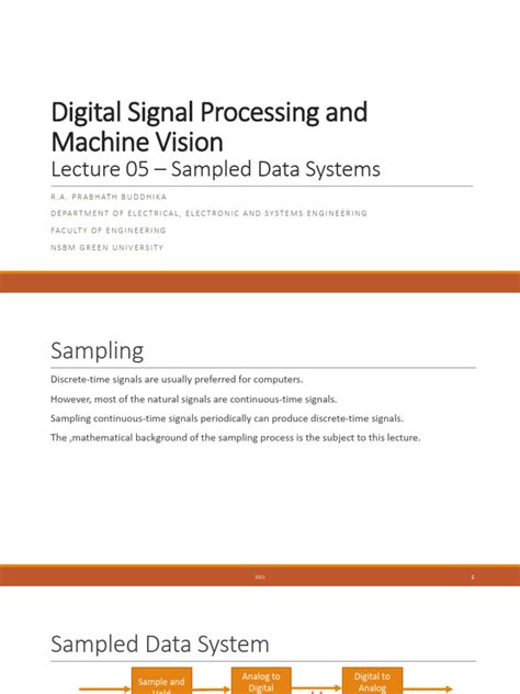 Lecture 05 Sampled Data Systems Pdf Sampling Signal Processing Discrete Time And
