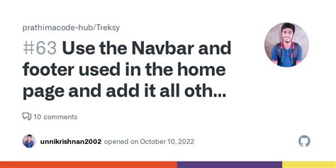 Use The Navbar And Footer Used In The Home Page And Add It All Other