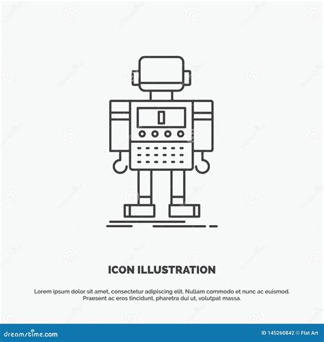 Autonomous Machine Robot Robotic Technology Icon Line Vector Gray Symbol For Ui And Ux