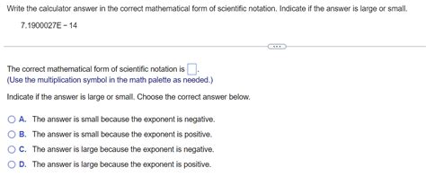 Solved Write The Calculator Answer In The Correct Chegg Com