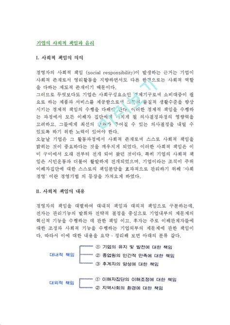기업의 사회적 책임과 윤리 올립니다 사회적 책임의 의의와 내용 기업의 윤리 레폿 Ee 기업의 윤리 지역사회의 환경에 대한 Private Solution
