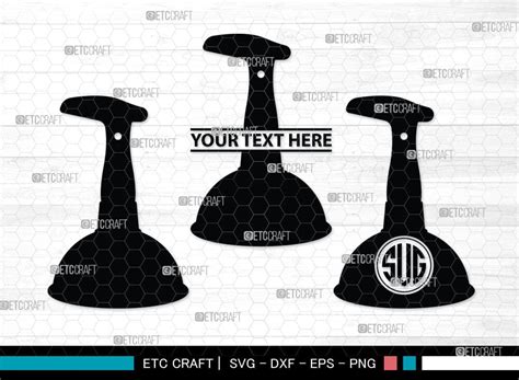 Rubber Plunger Monogram Rubber Plunger Silhouette Bathroom Svg