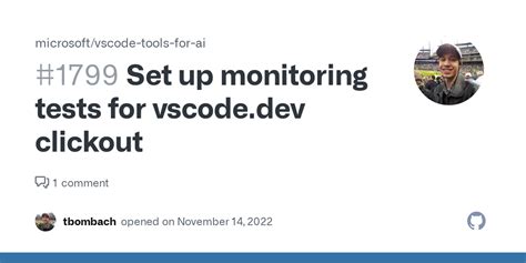 Set Up Monitoring Tests For Vscode Dev Clickout Issue Microsoft Vscode Tools For Ai