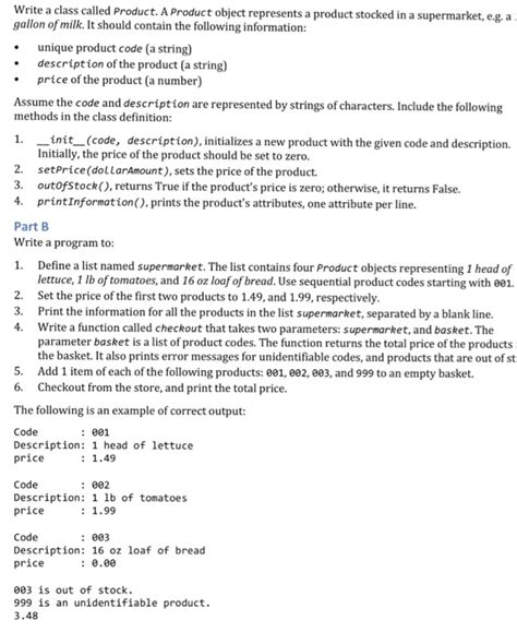 Solved Write A Class Called Product A Product Object