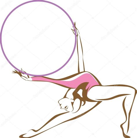 Гимнастка с обручем — стоковая иллюстрация 81368712 Gymnastics