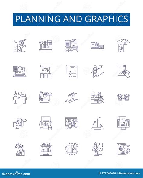 Planning And Graphics Line Icons Signs Set Design Collection Of Planning Graphics Design