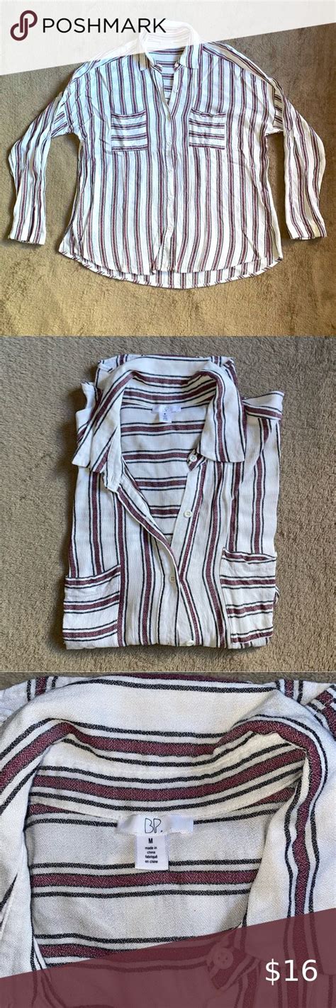 BP Stripped Button Down Fashion Tops Striped Top