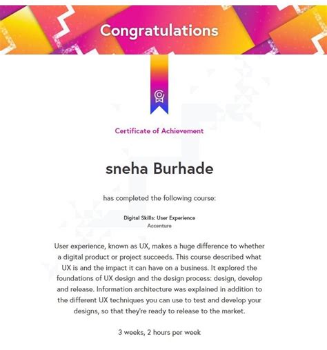 Sneha Burhade On Linkedin Digitalskills Uxcertificate Accenture