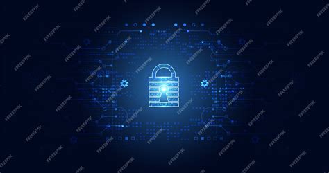 Premium Vector Abstract Padlock Cyber Security Concept Protection Of Information