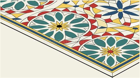 Tile With Floral Pattern Decorative Texture And Vintage Style Vector Design Generative Ai Stock