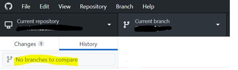 in new github desktop beta how can i compare two branches stack