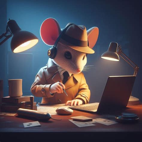 Premium Photo Anthropomorphic Mouse Detective