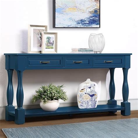Merax Long Entryway Table With 3 Storage Drawers And 1