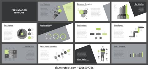 흰색 배경에 있는 녹색 프리젠테이션 템플릿벡터 스톡 벡터로열티 프리 719969404 Shutterstock