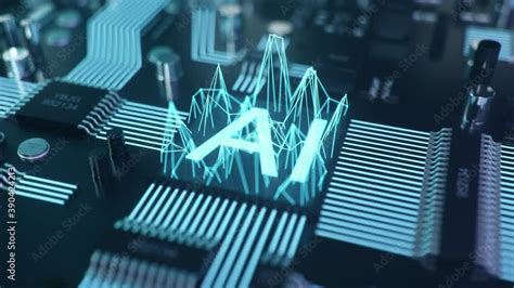 Abstract Artificial Intelligence On A Printed Circuit Board Technology And Engineering Concept