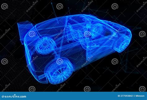 Modern Car Frame With High Tech Ui Details In Dark Environment Stock Modern Car Frame With High Tech Ui Details In Dark Environment Stock