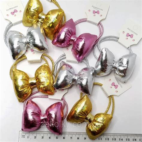 Гумки для волосся обємна Блискучий бант продаж ціна у Харкові Дитячі прикраси від