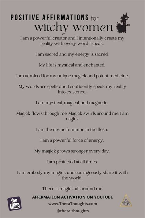 Powerful Affirmations For The Witchy Woman Affirmations Positive