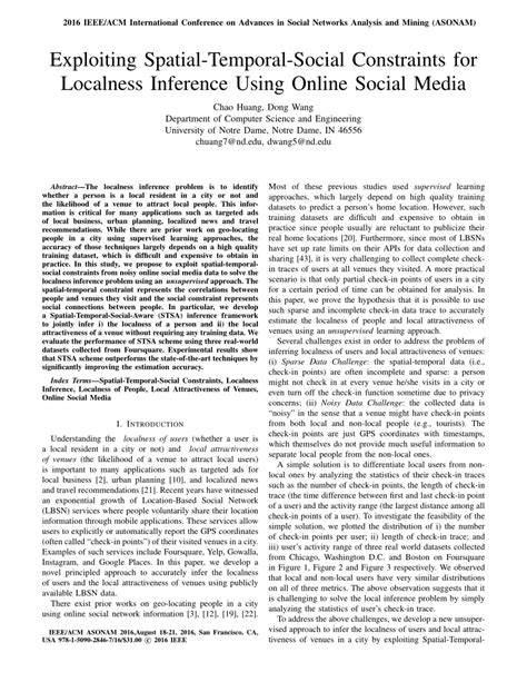 Pdf Exploiting Spatial Temporal Social Constraints For Localness