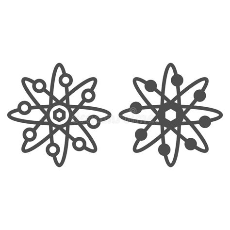 Atom Line And Solid Icon Physics Science Concept Vector Graphics Stock Vector Illustration