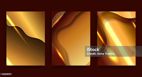 황금 3d 종이 삽화의 A4 추상 세트 밝은 그라디언트 프리젠 테이션 배너 전단지 포스터 및 초대장을위한 벡터 디자인 레이아웃 벡터 0명에 대한 스톡 벡터 아트 및 기타