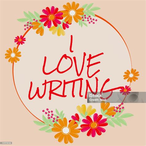 필기 텍스트 나는 글쓰기를 좋아합니다 개념 의미 소설 저널을 만들기위한 애정 영감을주는 작가 Hexagon Shaped