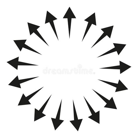 Arrows Outwards Circle Round Shape Vector Illustration Stock Vector