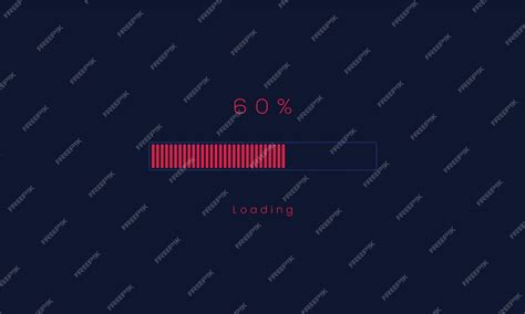 Premium Vector 60 Percent Uploading Progress Bar Red Loading And Processing Menu Bar Design