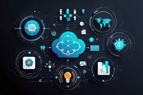 Premium Photo Ai Big Data And Business Analytics Icons Represent The Integration Of Advanced