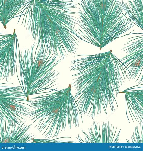 Seamless Pine Twig Pattern With Nude Background Stock Photography