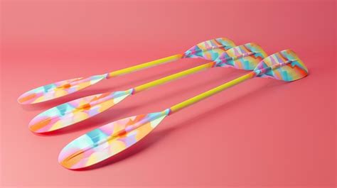 premium photo rowing oars and shells in a psychedelic design 3d style