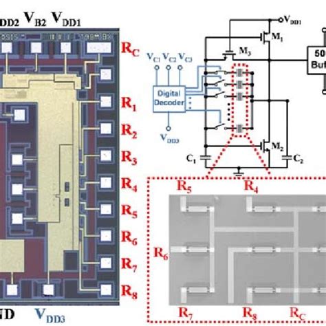 Micrograph And Schematic Circuit Representation Of The Multiplexed Cmos Download Scientific