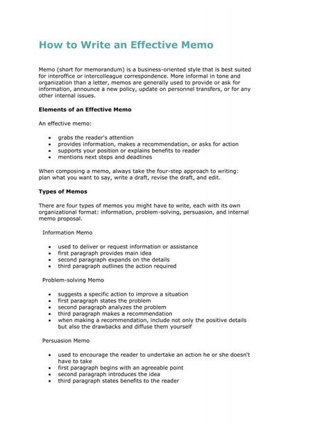 How To Write An Effective Memo