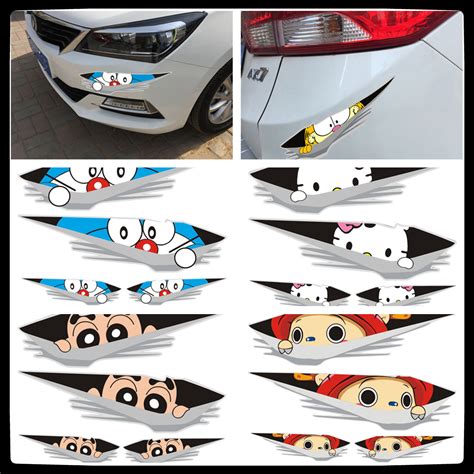 【left Right】cartoon Doraemon Baymax Car Sticker Cartoon Waterproof Car