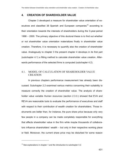 41 Model Of Calculation Of Shareholder Value Creation