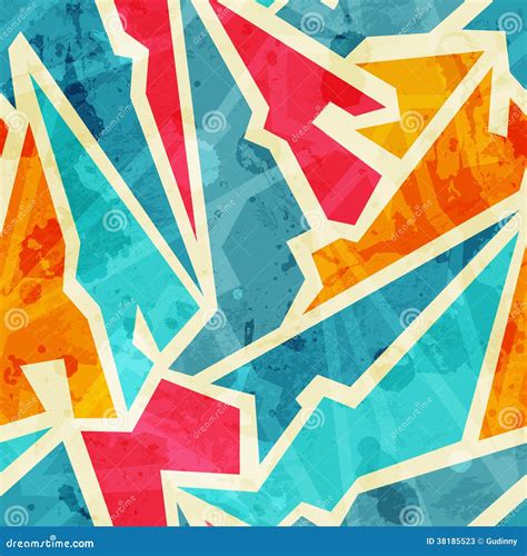 Grunge Graffiti Seamless Pattern Stock Vector Illustration Of