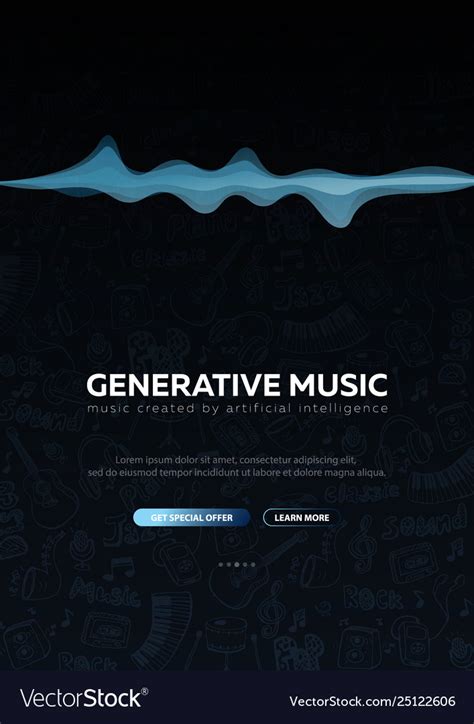 Generative Music Created Ai Royalty Free Vector Image