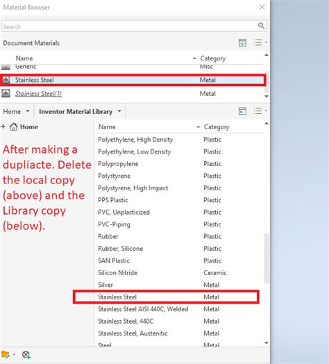 How To Rename Materials In All Capitals In Inventor