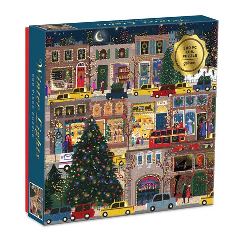 Winter Lights Gold Foil Galison Holiday Puzzle • Puzzle Weekend