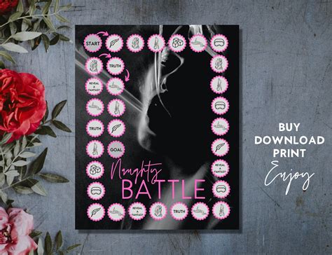 Foreplay Sex Board Game Printable Sex Game Perfect Gift For Him In A Couple Date Night Box Etsy