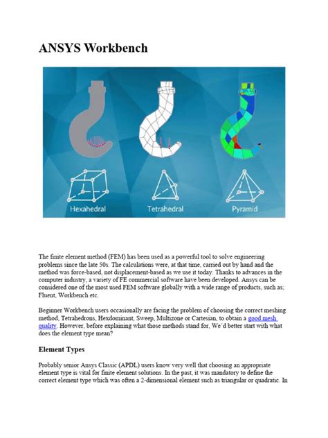 Ansys Workbench Pdf Finite Element Method Tetrahedron