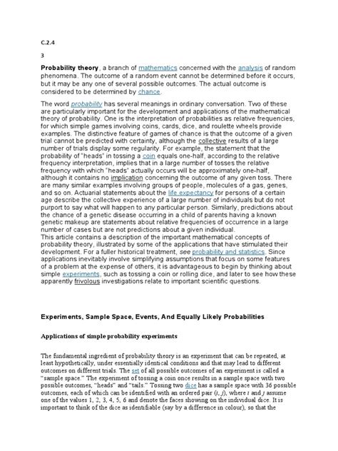 Simple Probability Experiments And Their Real World Applications Pdf