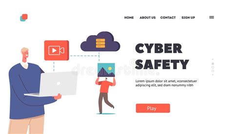 Cyber Safety Landing Page Template Personal Data Protection In