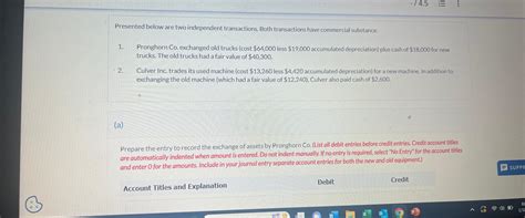 Solved Presented Below Are Two Independent Transactions