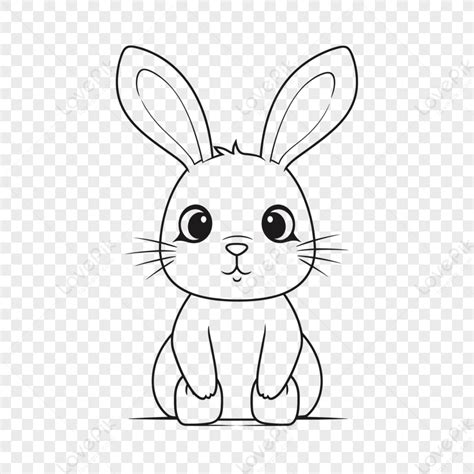 귀 윤곽 스케치가 있는 간단한 토끼 그리기 벡터인간의 몸표정 Png 일러스트 무료 다운로드 Lovepik