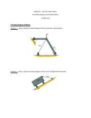 Statics 1 Problem Set Docx ENGR 216 Summer 2020 Statics Free Body Diagrams And Particle