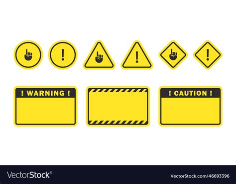 Warning Signs Caution Symbols Danger Royalty Free Vector