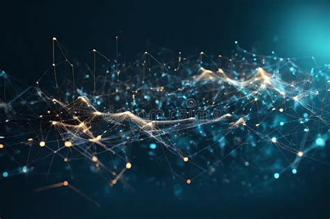 Digital Transformation In The Next Generation Technology Era With Abstract Wave Moving Dots